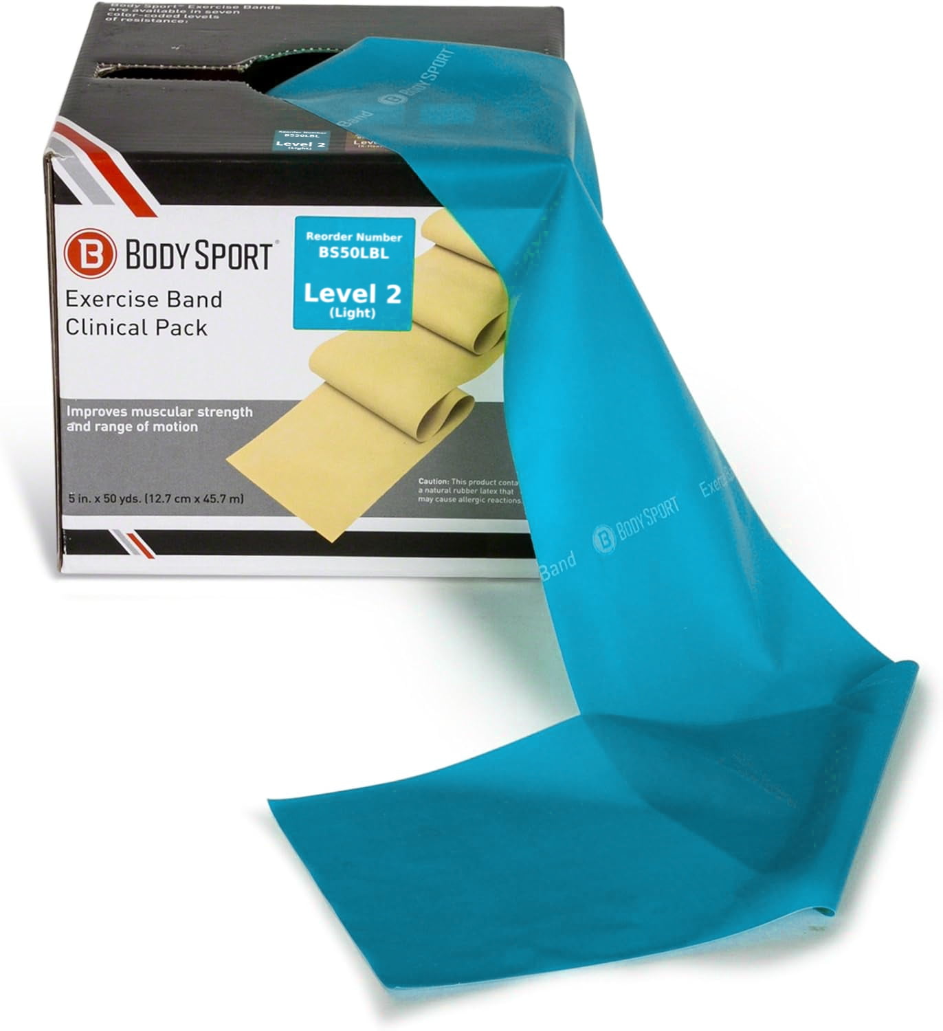 Body Sport 50 yd. Light Blue Light Resistance Exercise Bands – For ...