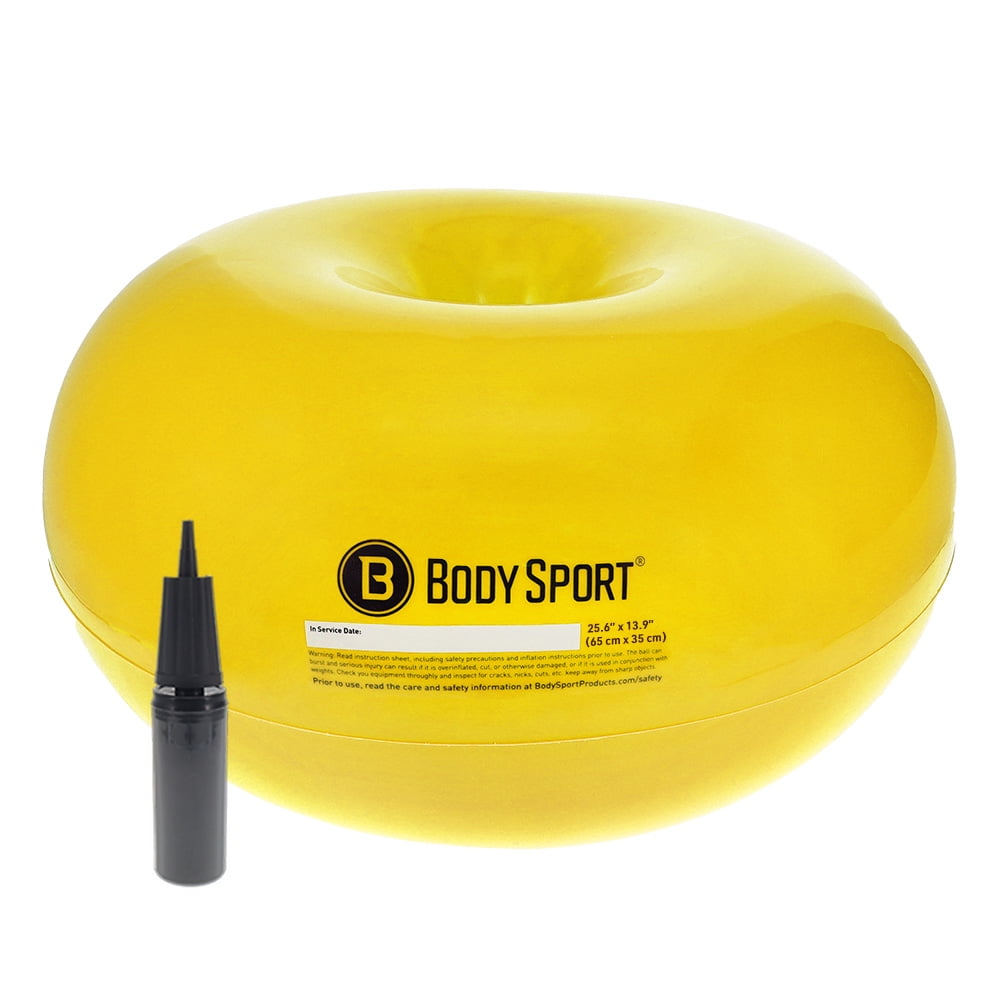 Body Sport Large Size Donut Ball, Yellow, 26x13.8 in. - Durable ...