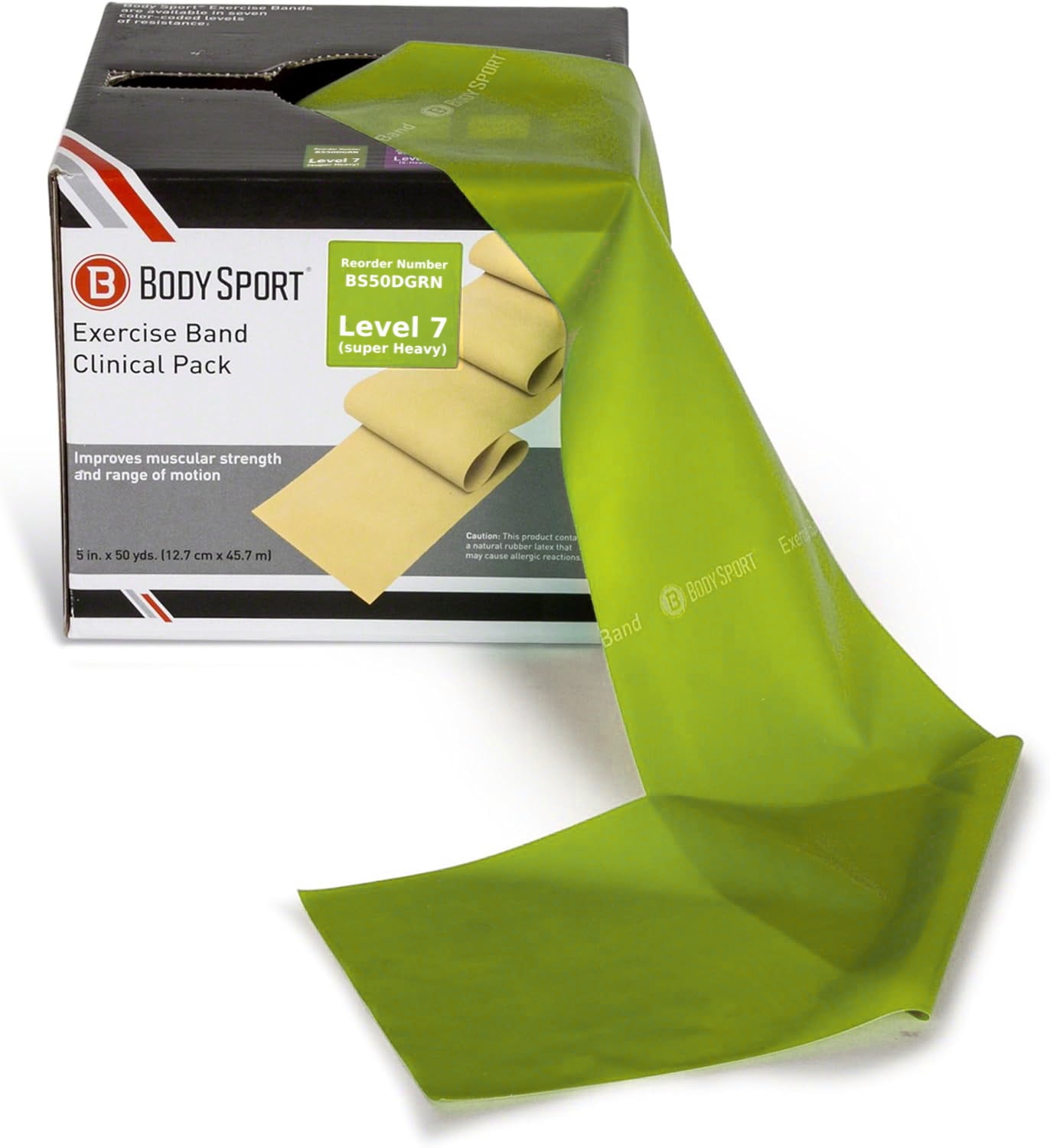 Body Sport Exercise Band, 6 in. x 50 yd., Super Heavy Resistance ...