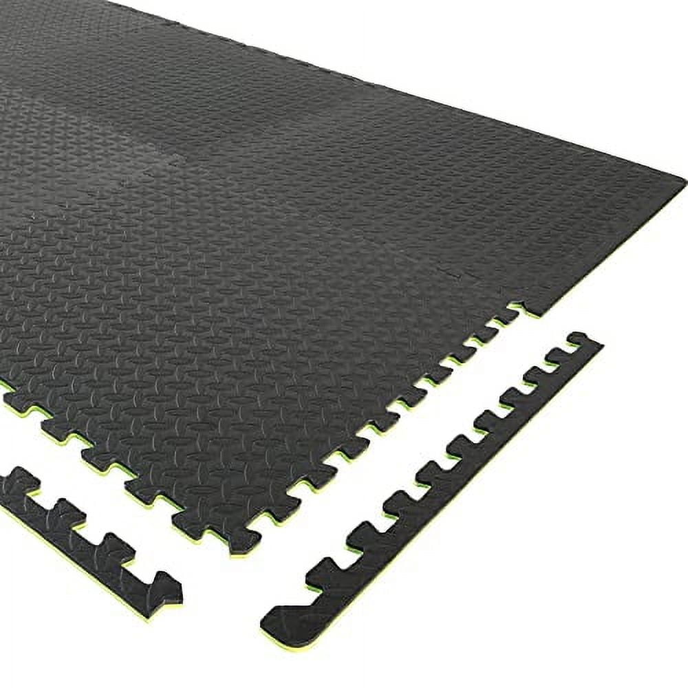 Body Sport Interlocking Floor Puzzle Mat, 6 Tiles, 24 x 24 in. Each, 1/ ...