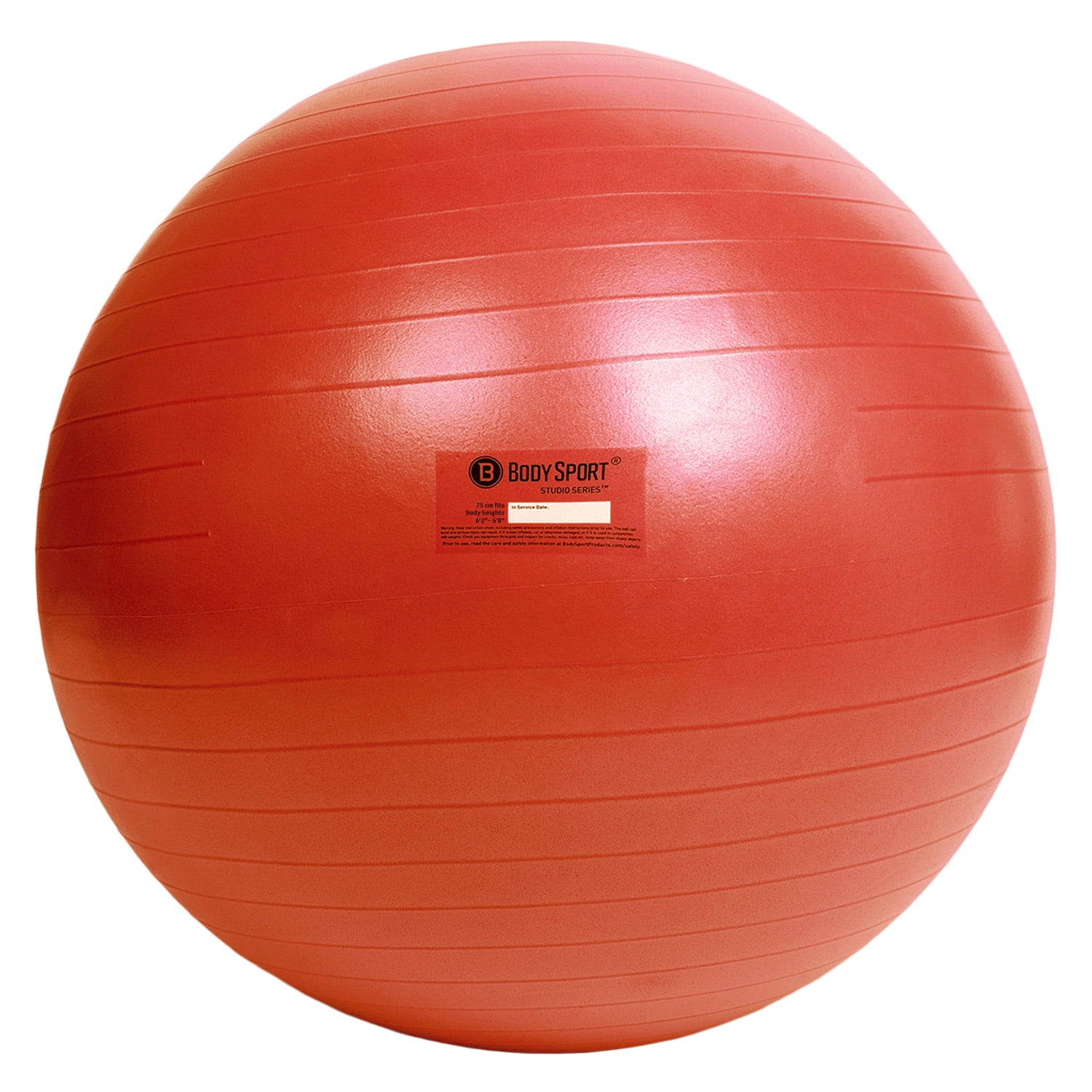 Body Sport Heavy Duty Workout Fitness Ball, Large 75cm, Red with Pump ...