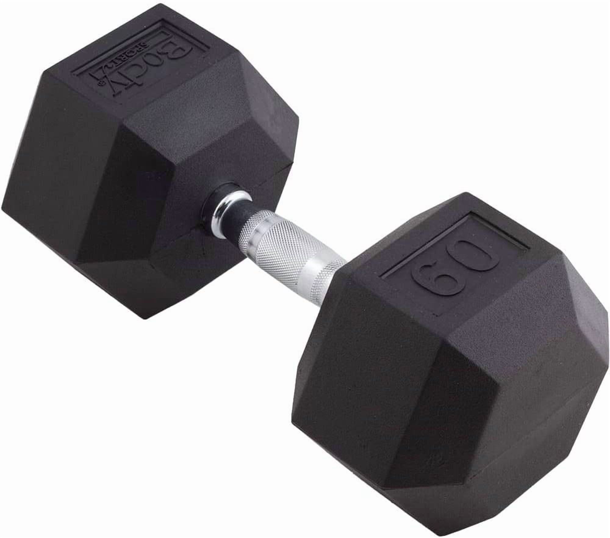 Body Sport Rubber Encased Hex Dumbbell Weight, Single – Dumbbells for ...