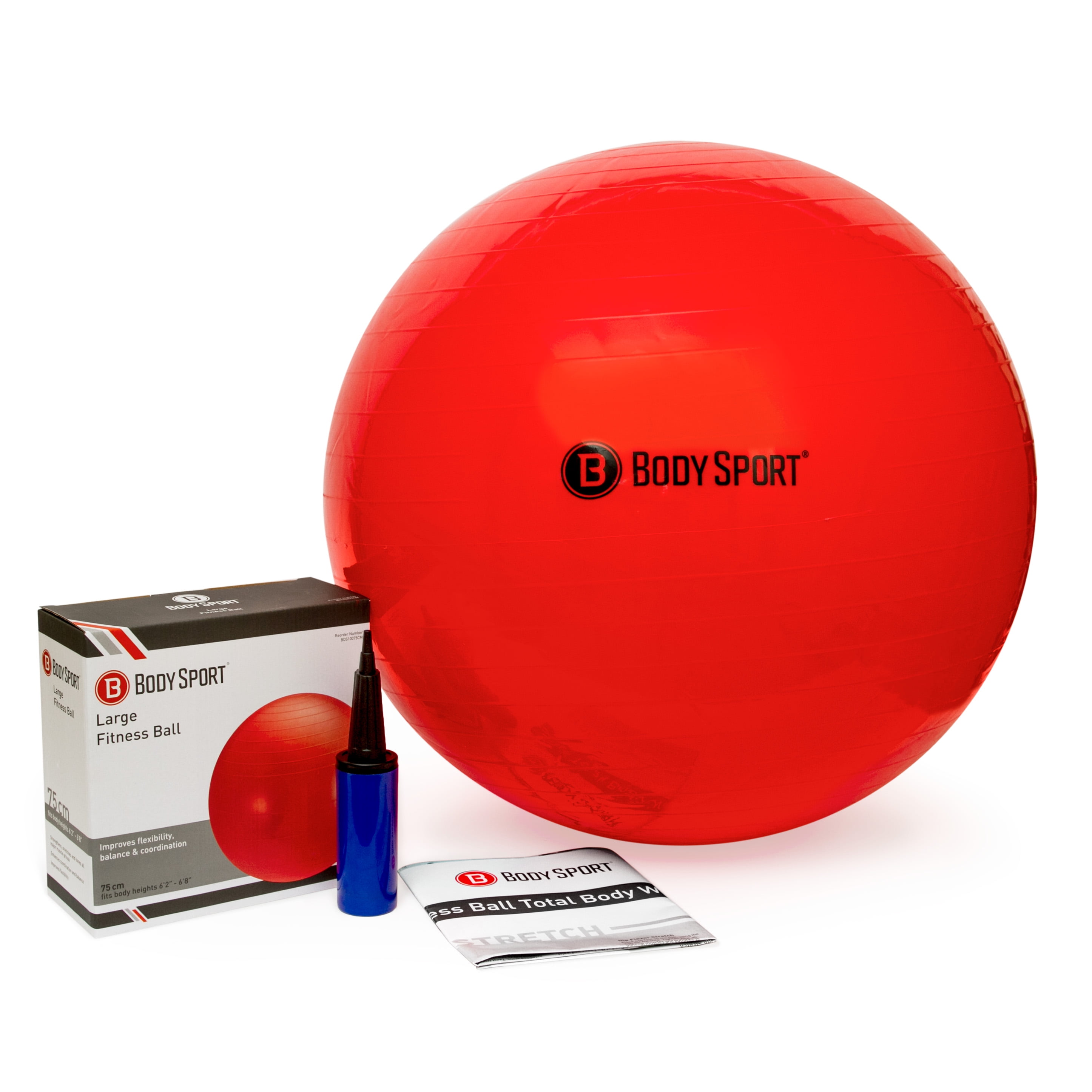Body Sport Slow Release 75 cm. Exercise Ball with Pump for Home & Gym ...
