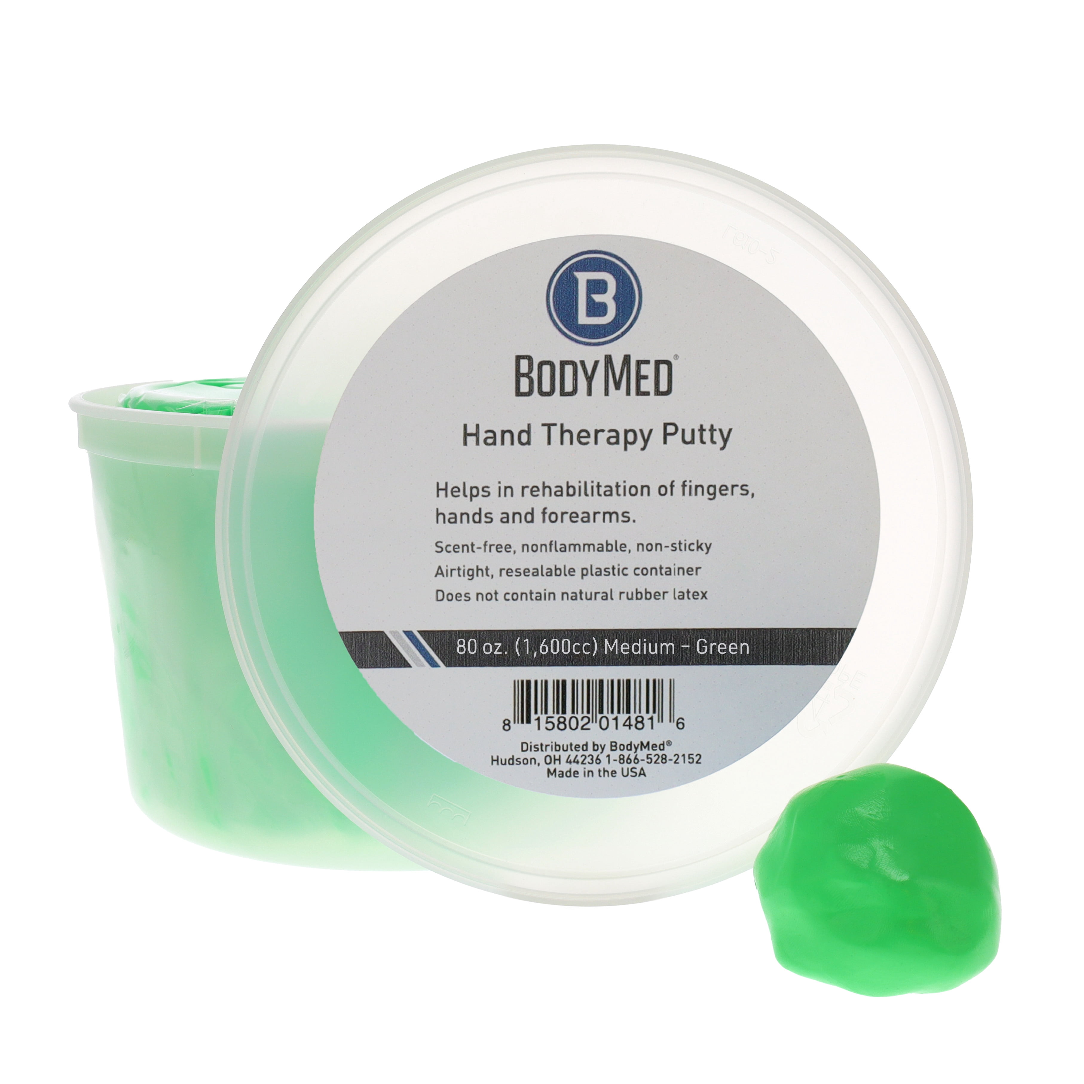 Body Sport Standard Hand Therapy Putty, Green, 80 Oz., Medium ...