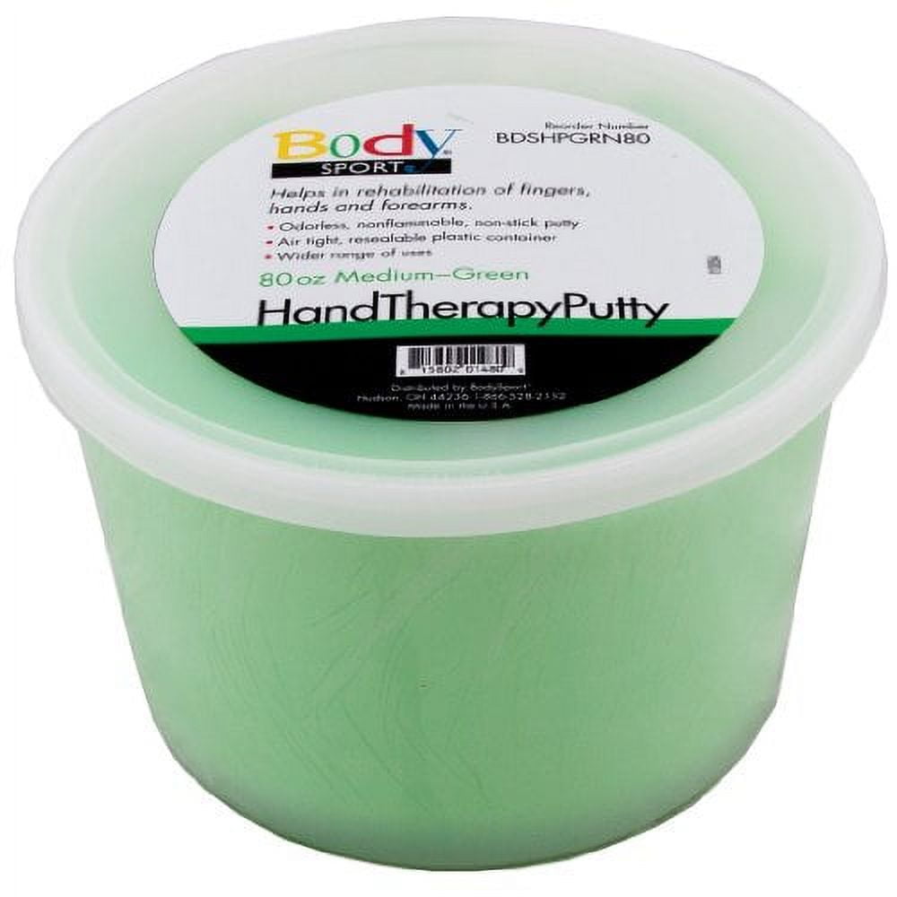 Body Sport Standard Hand Therapy Putty, Green, 80 Oz., Medium ...