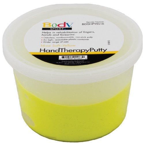 Body Sport Standard Hand Therapy Putty, Yellow, 16 Oz., Soft ...