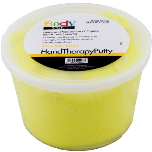 Body Sport Standard Hand Therapy Putty, Yellow, 80 Oz., Soft ...