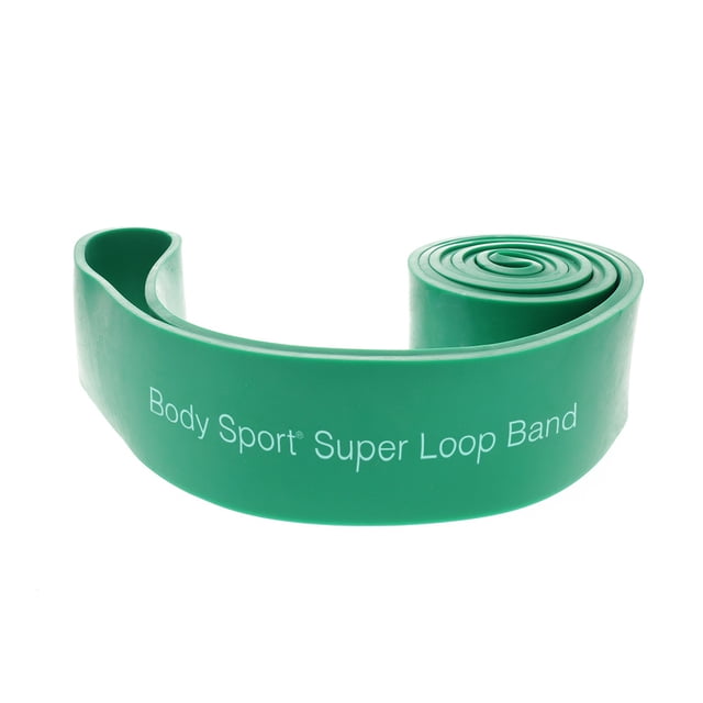 Body Sport Super Loop Band, X-Heavy Resistance, Green, 41" x 2-1/2 ...