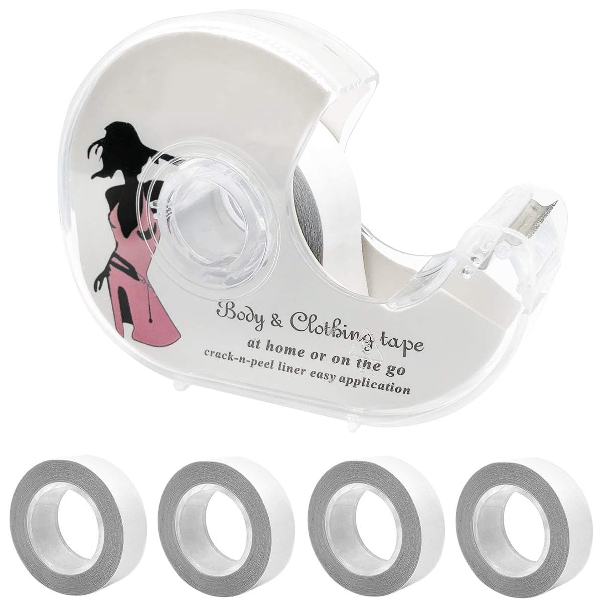 Body Tape 5 Rolls,Fashion Body Tape Clear Fabric Double Sided Clothing ...