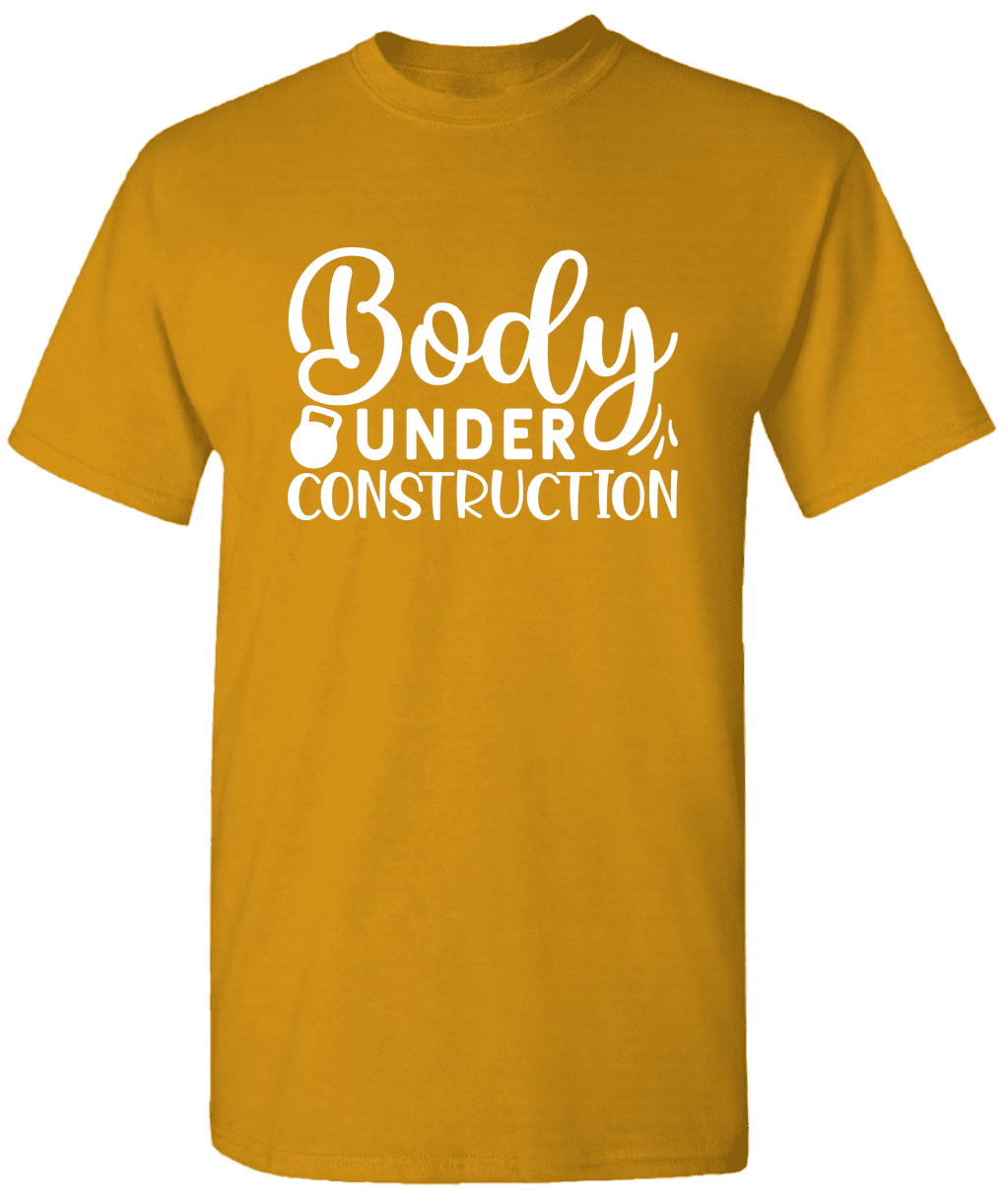 Body Under Construction - Workout Shirt Motivational T-Shirt Gym T ...
