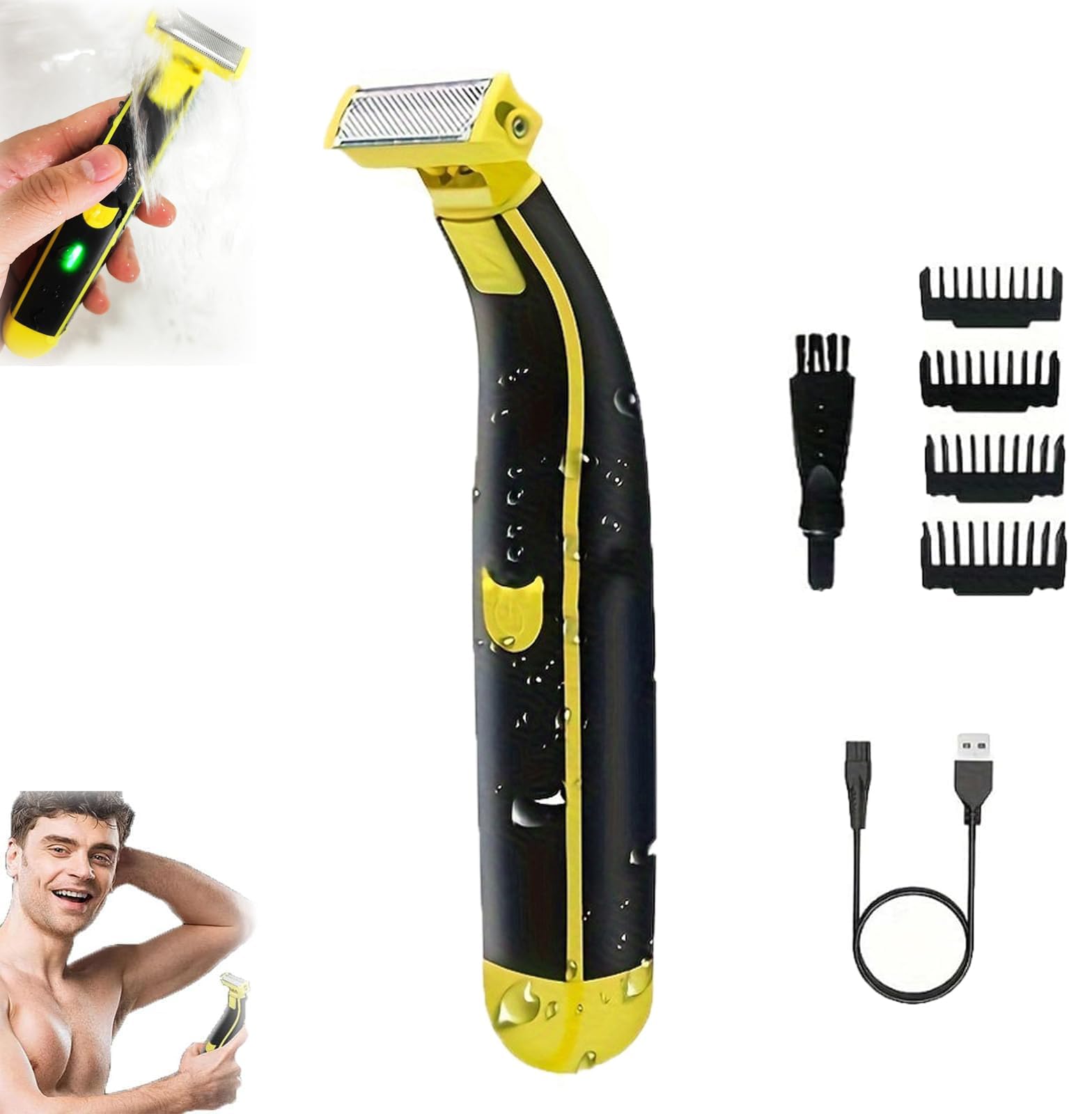 Body Washed and Dry Shaver, Full Body Washed Wet and Dry Shaver 2 Pcs ...