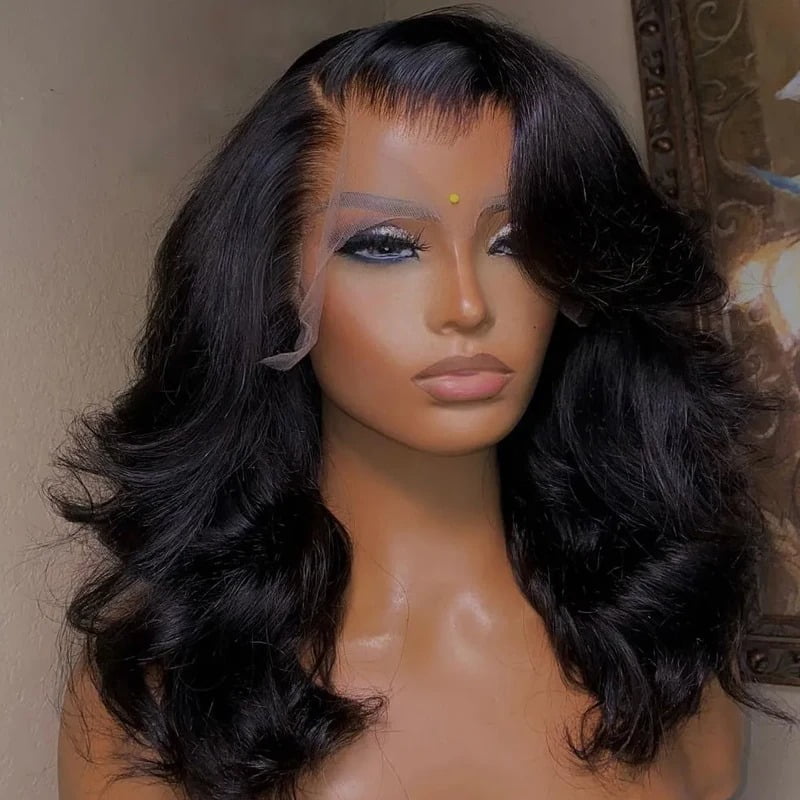 Body Wave Bob Wig 13x6 Transparent Lace Frontal Wig Brazilian Human ...