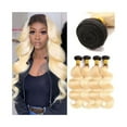 Body Wave Bundles #1B/613 Ombre Blonde Human Hair Bundles 10-30 Inch ...
