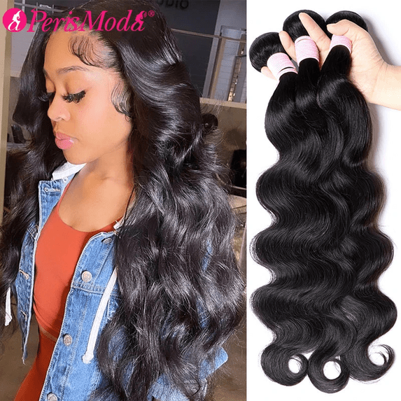 Body Wave Bundles Human Hair Brazilian Weaving Natural Black 3 4 ...