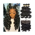 Body Wave Bundles with 13x4 Frontal Real Human Hair Extensions ...
