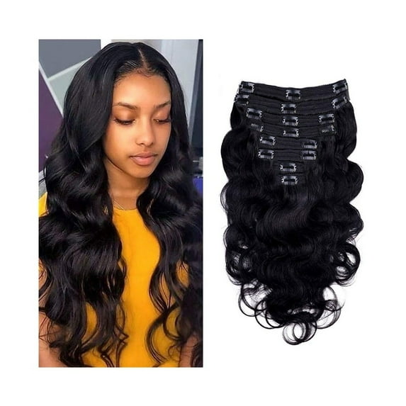 Body Wave Clip In Hair Extensions 10-26" Double Weft Real Human Hair ...