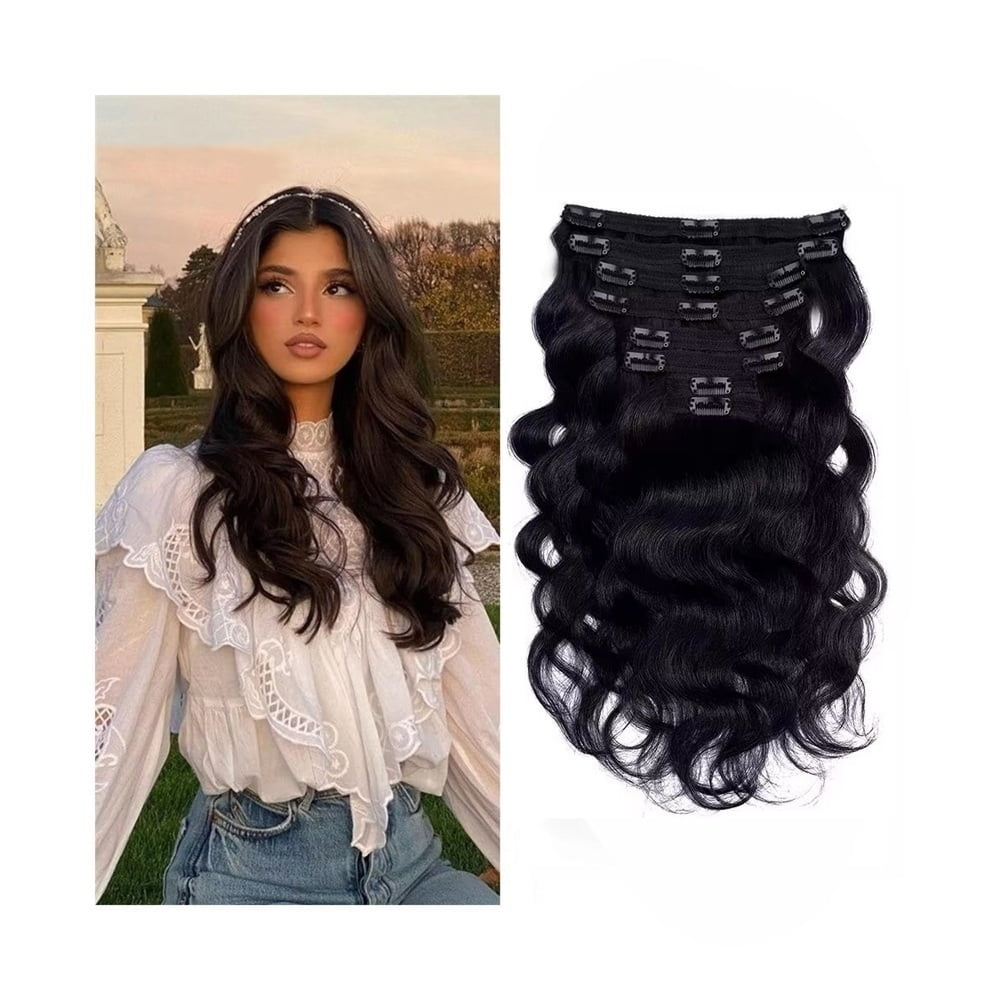 Body Wave Clip In Hair Extensions Full Head Double Wefts Human Hair ...
