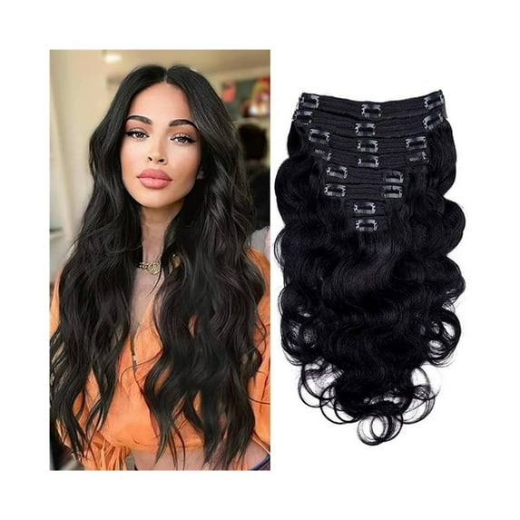 Body Wave Clip In Human Hair Extensions 120g/set Clips In Extension for ...