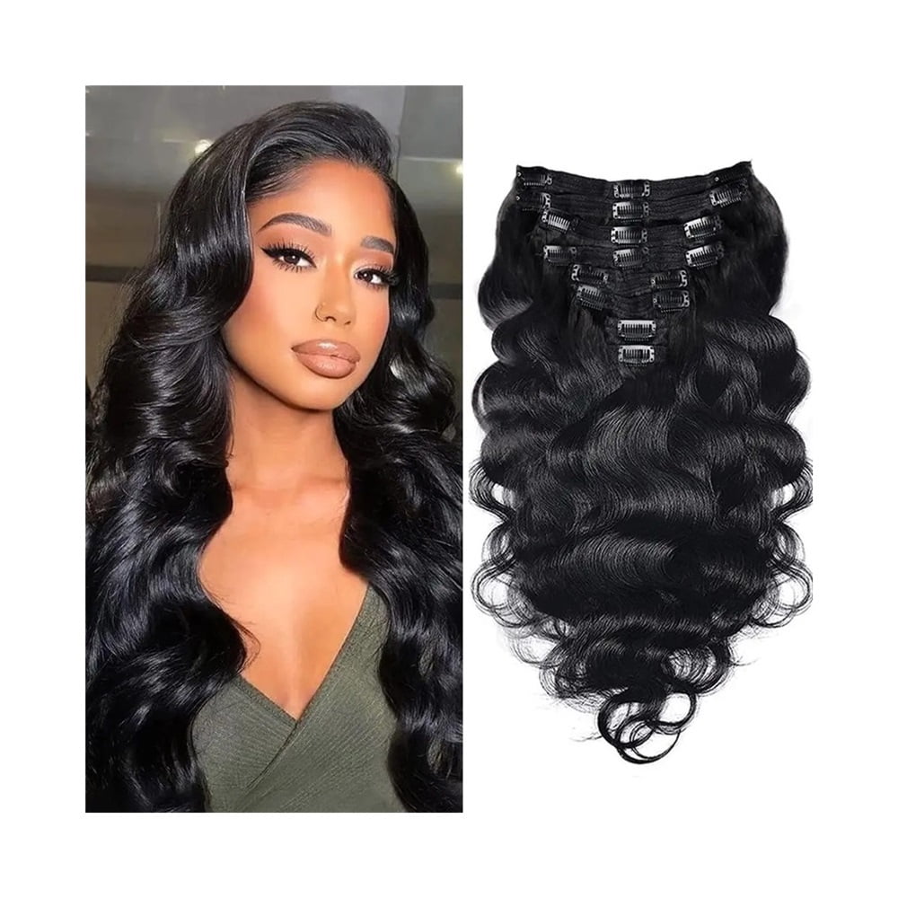 Body Wave Clip Ins Human Hair 8Pcs/Set Body Wave Clip in Hair ...