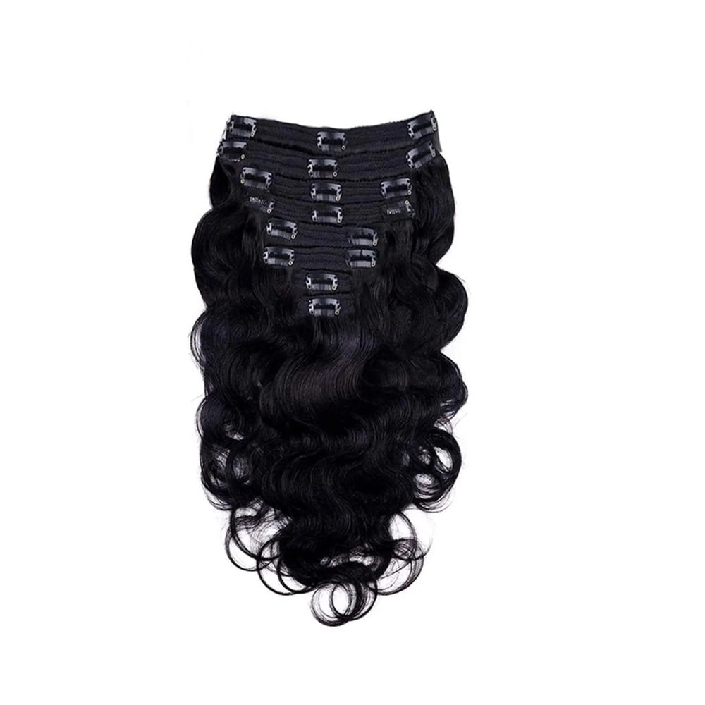 Body Wave Clip in Hair Extensions Human Hair 120G Weft Long Wavy Clip ...