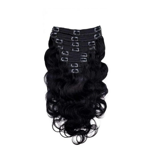 Body Wave Clip in Hair Extensions Human Hair 120G Weft Long Wavy Clip ...