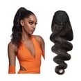 Body Wave Drawstring Ponytail Extensions Natural Black Human Hair ...