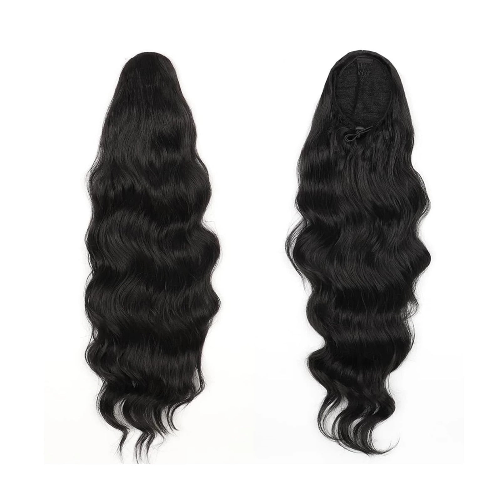 Body Wave Drawstring Ponytail Natural Black Clip In Human Hair ...