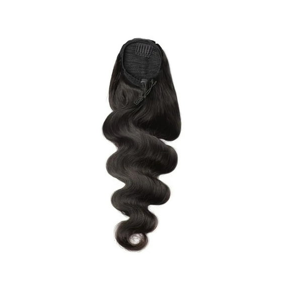 Body Wave Human Hair Ponytail Extensions for Women Clip in Drawstring ...