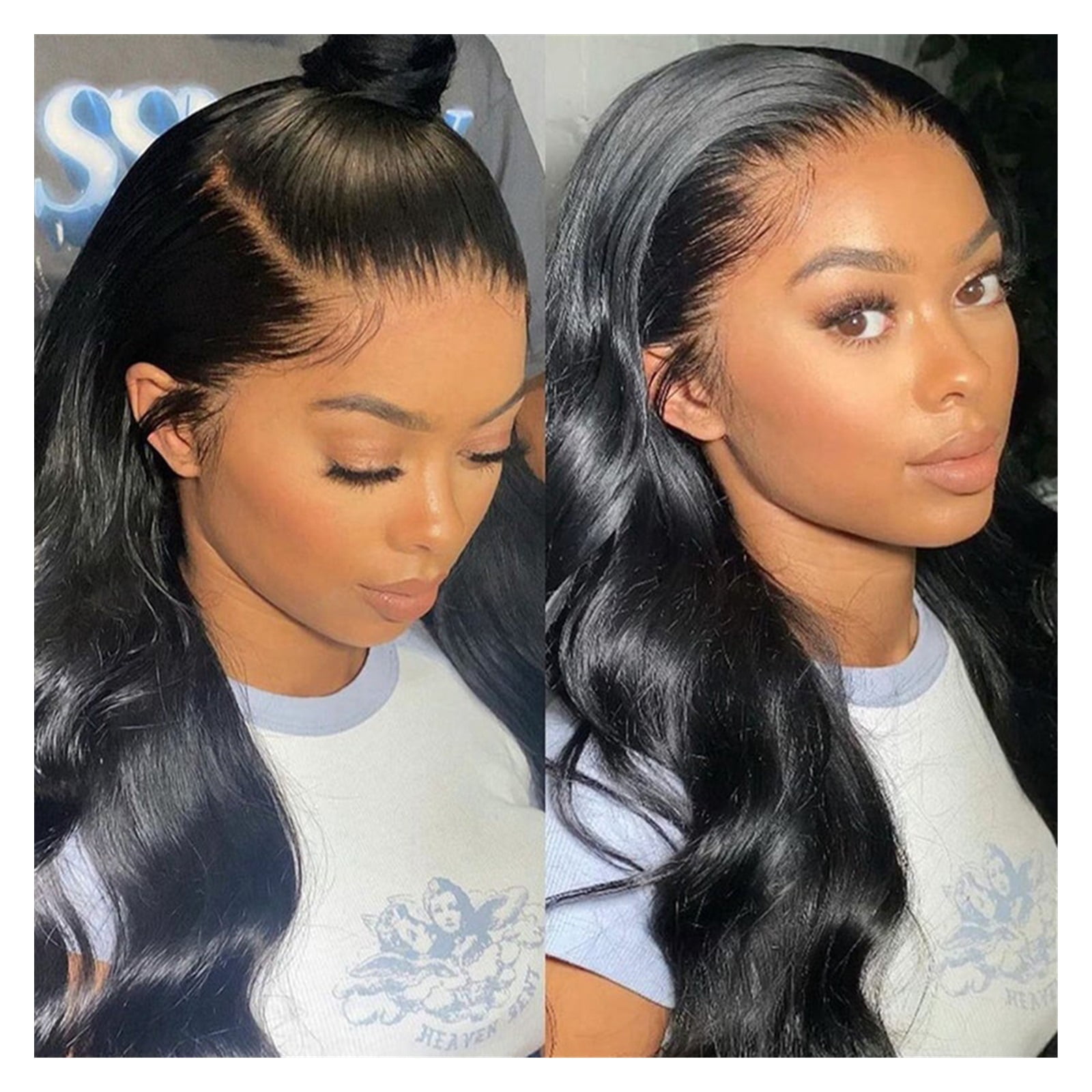 Body Wave Human Hair Wigs 4x4 Lace Closure Wig Glueless Wavy Human Hair ...