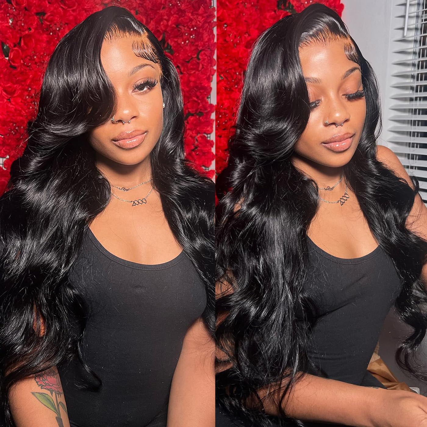 Body Wave Lace Front Wigs Human Hair 13x4 HD Lace Frontal Wigs Human Hair Pre Plucked 180 ...