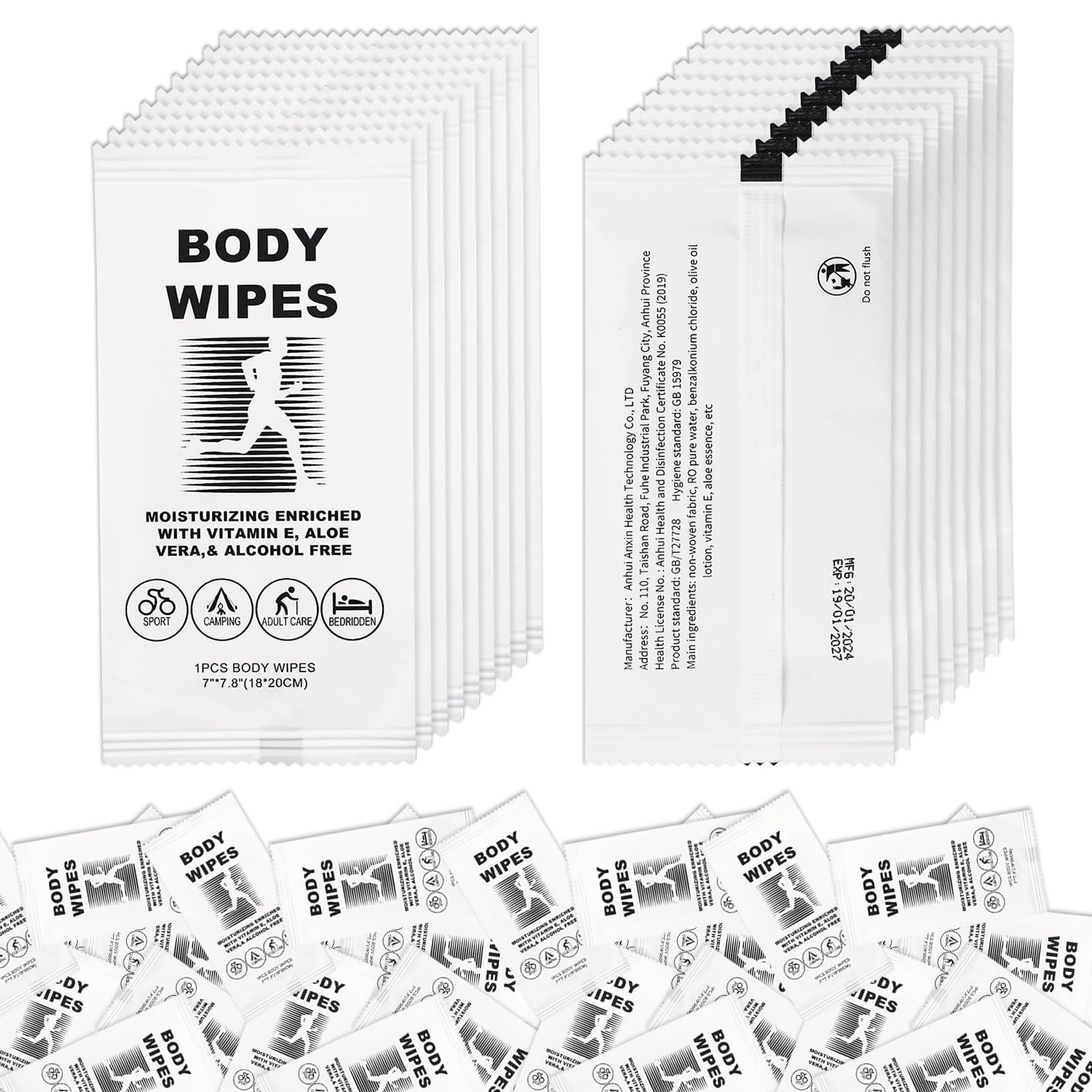 Body Wipes for Women and Men Individually Wrapped Face and Body Wipes ...