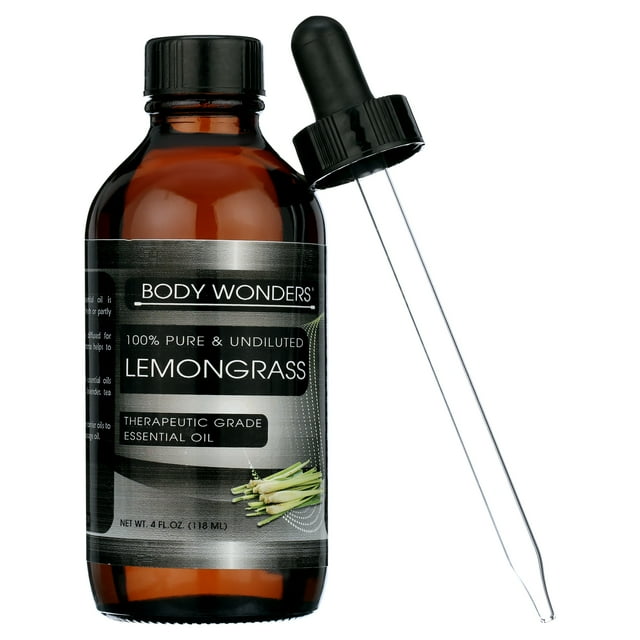 Body Wonders 100% Pure Lemongrass Essential Oil, 4 Oz. Therapeutic ...