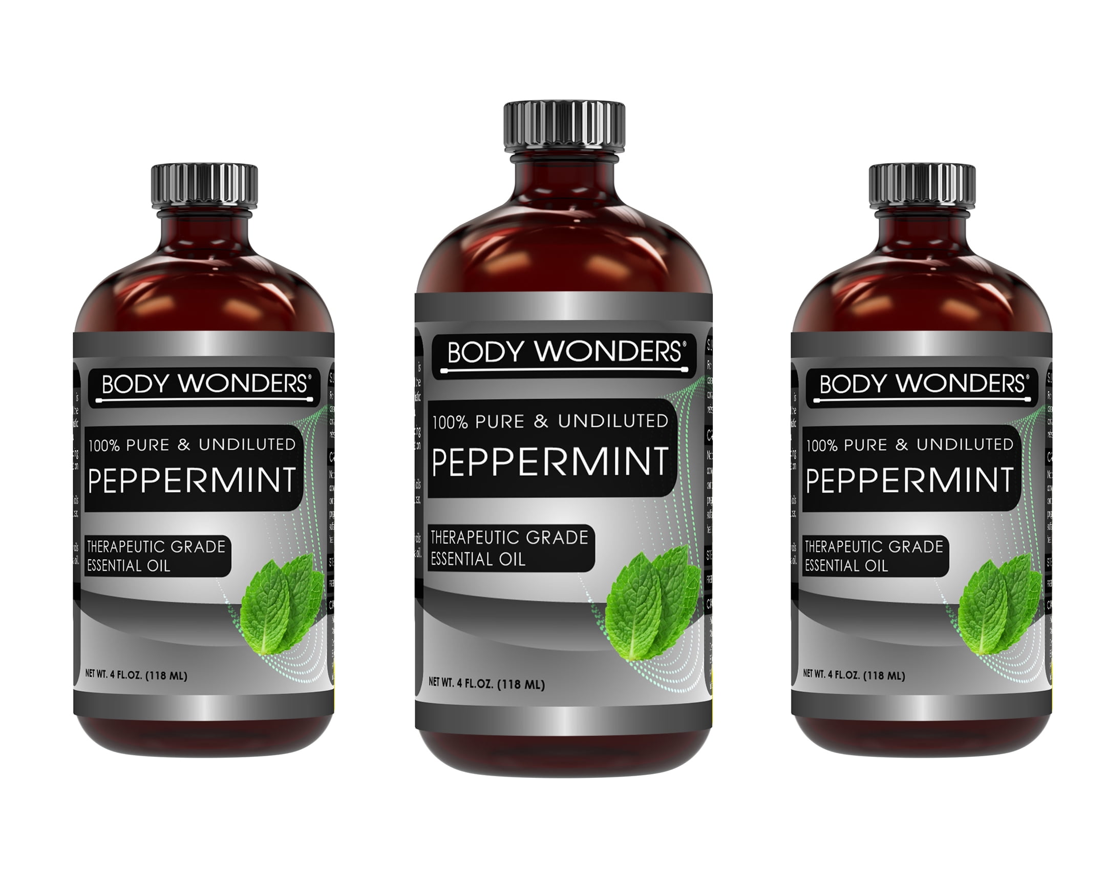 Body Wonders 100% Pure Peppermint Essential Oil (Mentha Piperita) 4 Fl ...
