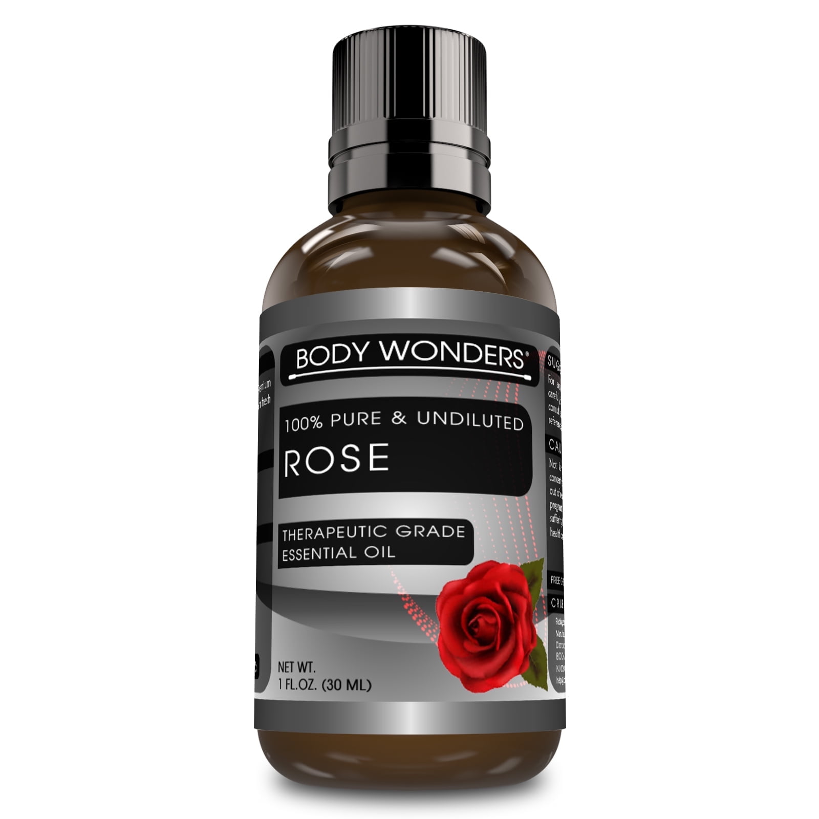 Body Wonders 100% Pure Rose Essential Oil - 1 fl oz, Therapeutic Grade ...