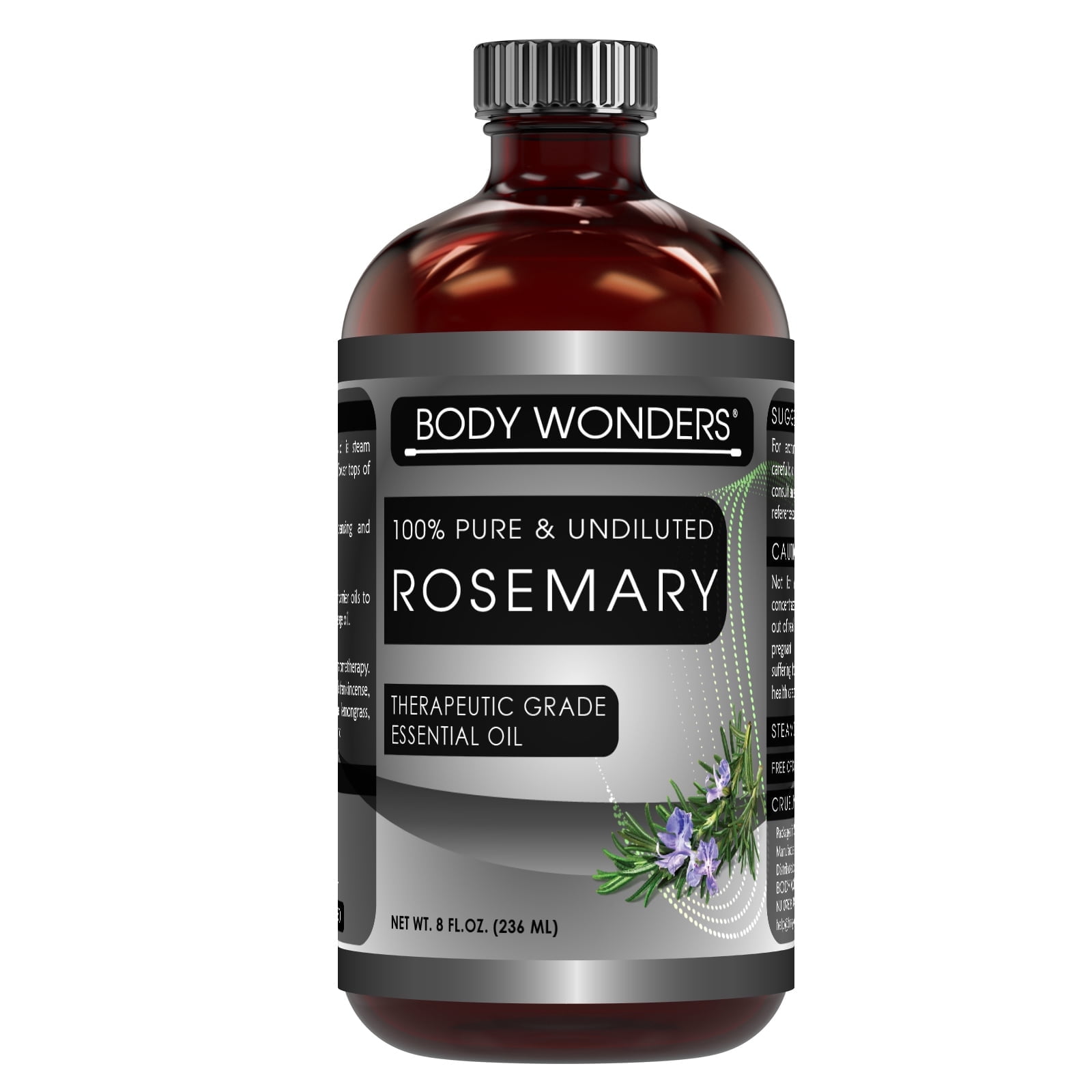 Body Wonders 100% Pure Rosemary Essential Oil - 8 fl oz, Therapeutic ...