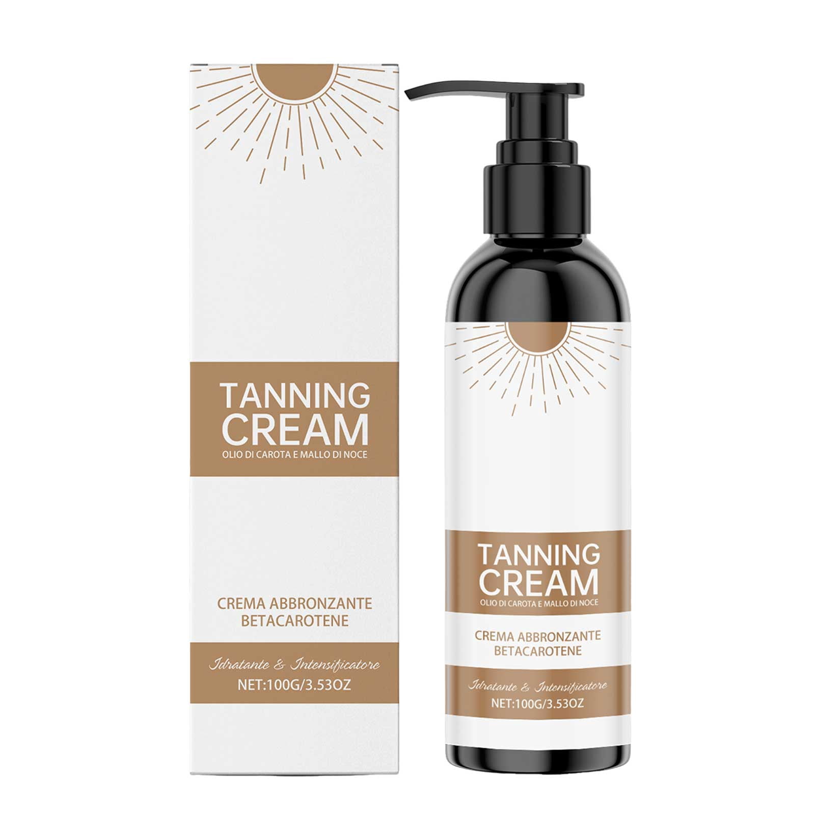 Body and Face Bronzing Cream with Beta-Carotene for Strong Tan with ...