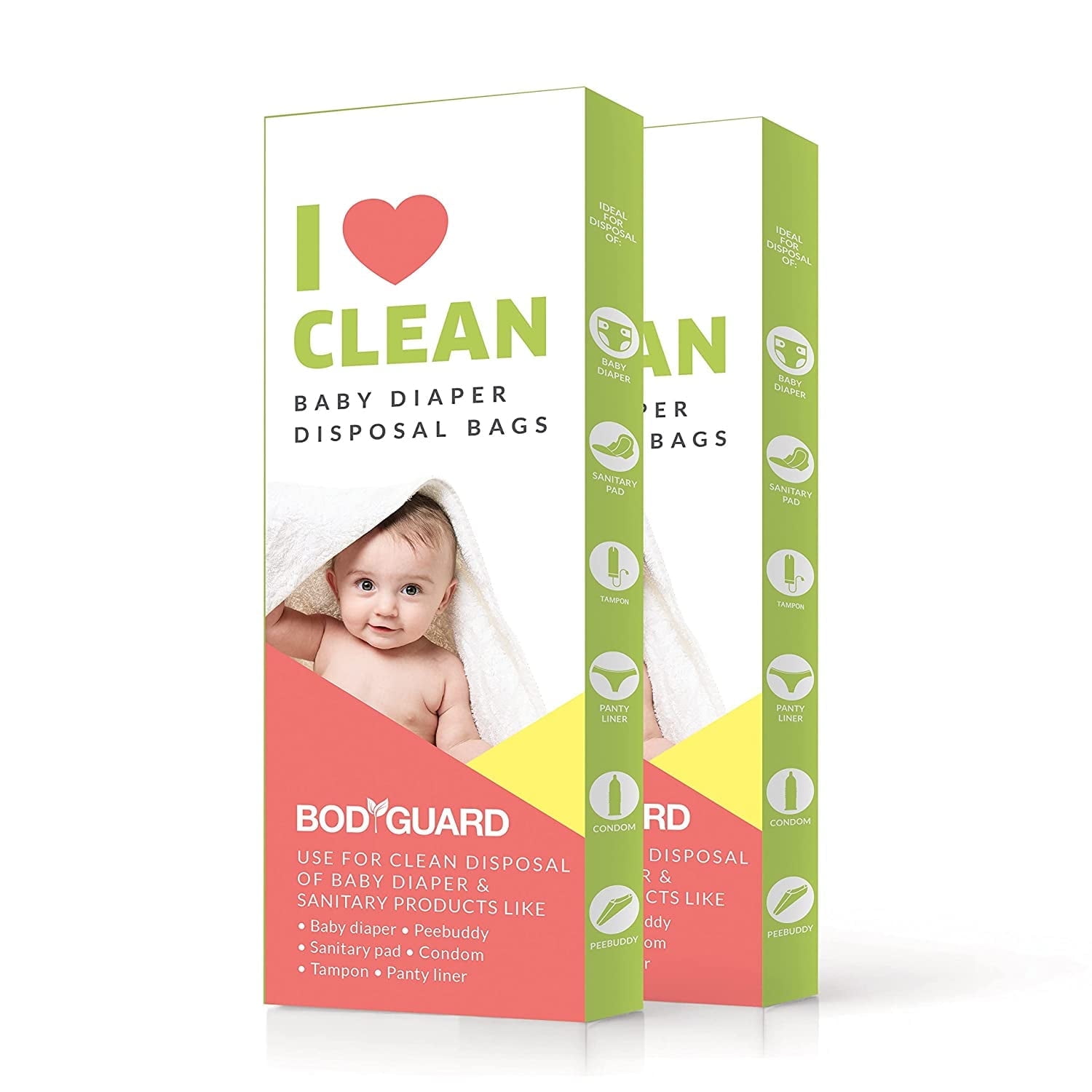 BodyGuard Baby Diapers & Sanitary Disposal Bag - 30 Bags - Walmart.com