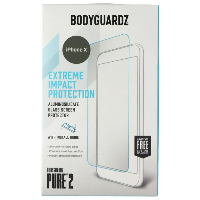 BodyGuardz Pure 2 Series Screen Protector for Apple iPhone X - Clear ...