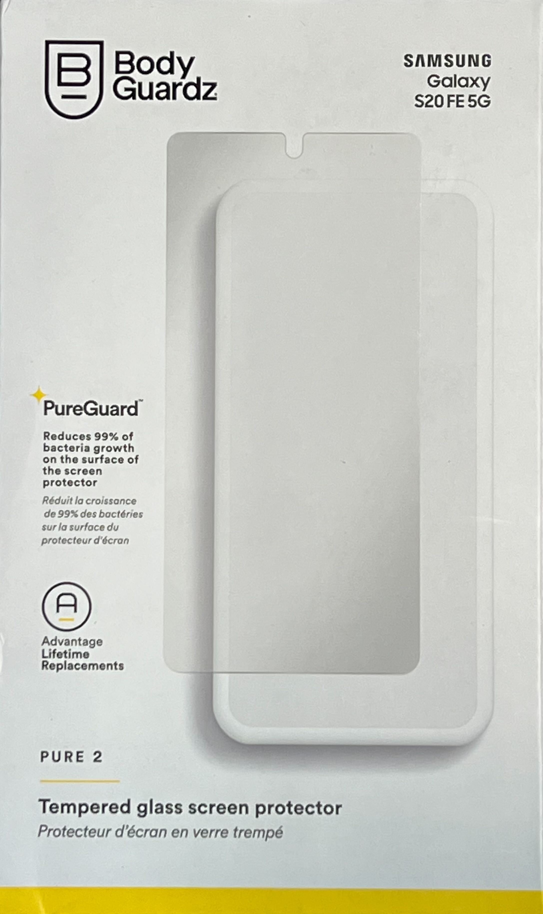 BodyGuardz Pure 2 Tempered Glass Screen Protector - Samsung Galaxy S20 ...