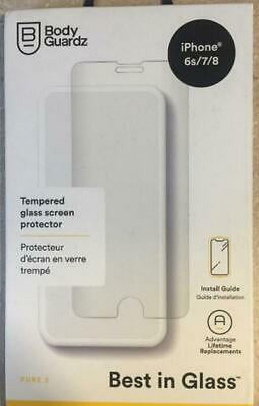 BodyGuardz Pure 2 Tempered Glass Screen Protector - iPhone 6s/7/8 ...