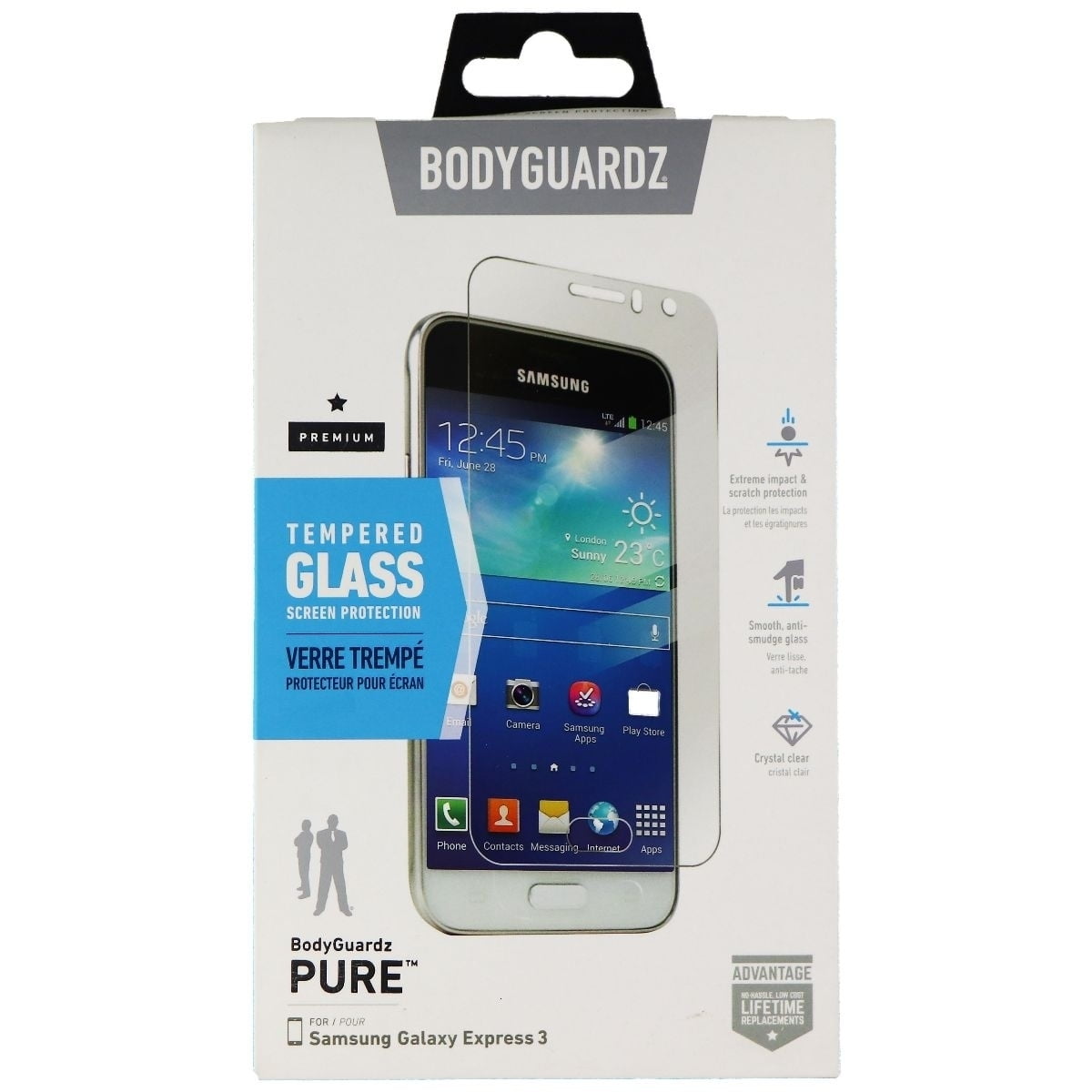 BodyGuardz Pure Series Premium Tempered Glass for Samsung Galaxy ...
