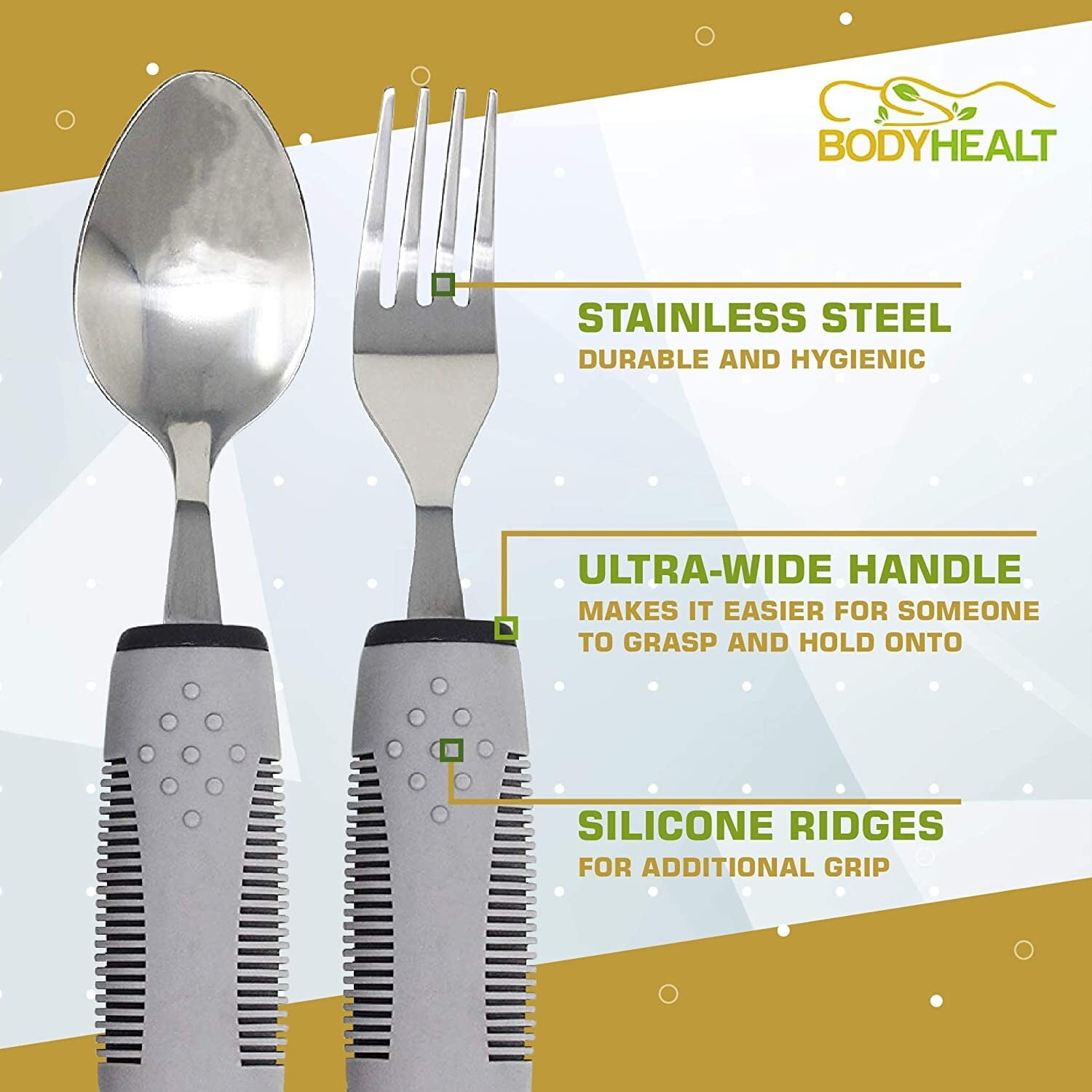 BodyHealt 4 Piece Adaptive Utensil Set - Exact Color - Walmart.com
