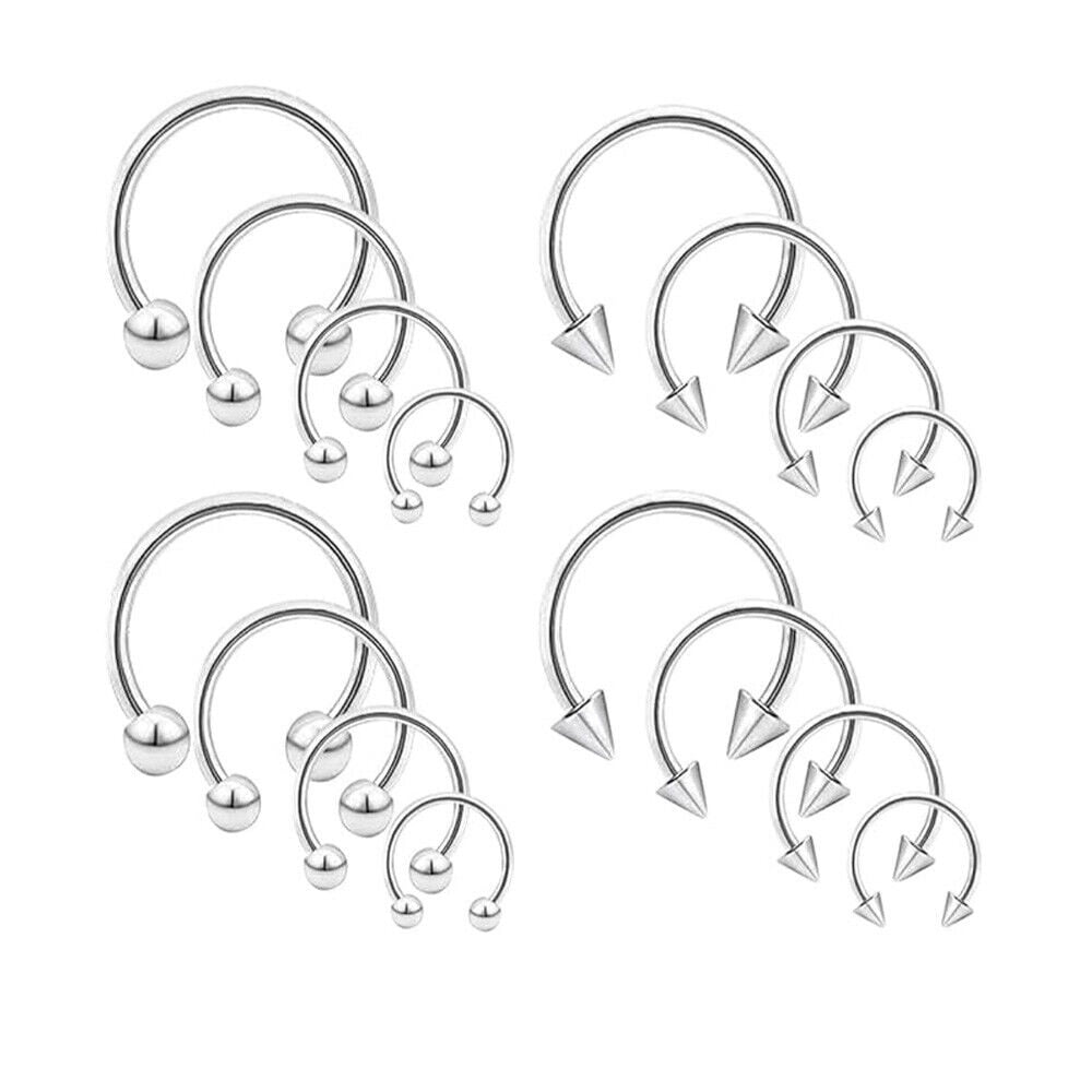 BodyJewelryOnline Horseshoe Rings Circular Barbells 16G 14G Surgical ...