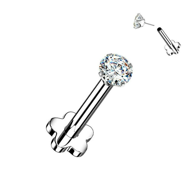 BodyJewelryOnline Labret Implant Grade Titanium Threadless Push in ...