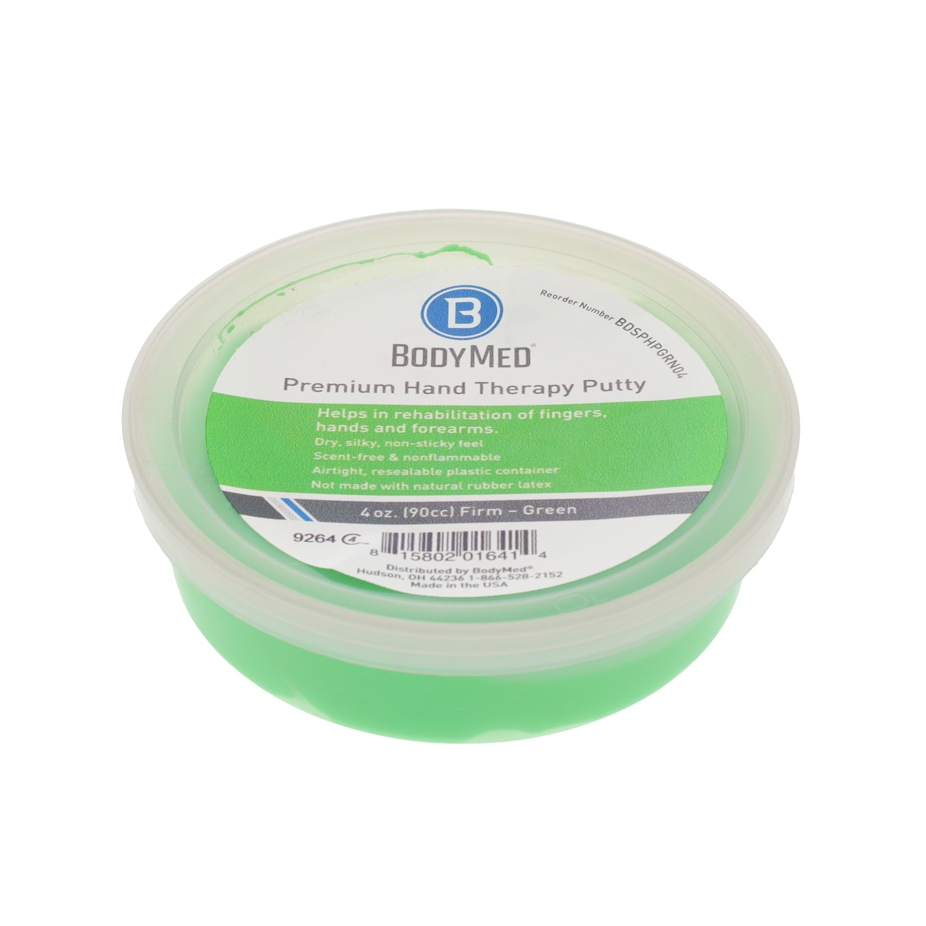 BodyMed Premium Hand Therapy Putty, Green, 4 Oz., Firm, Strengthening ...
