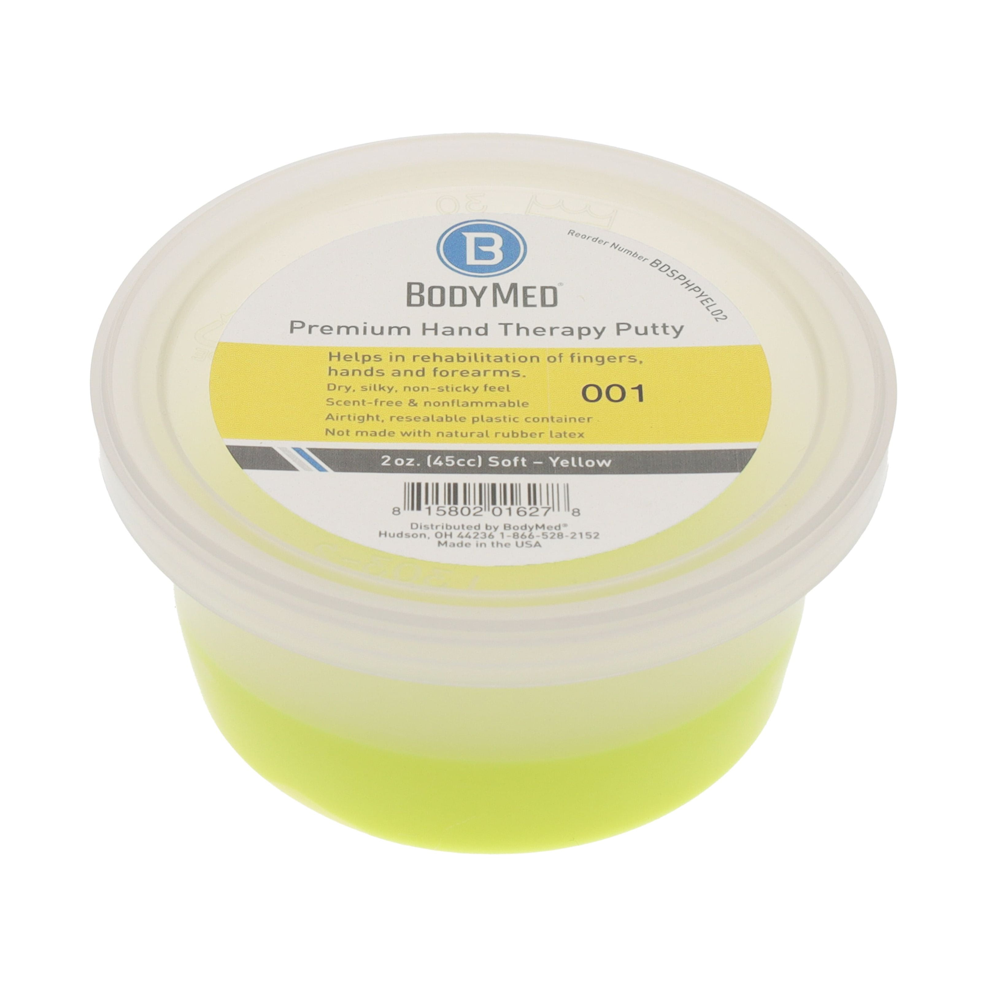BodyMed Premium Hand Therapy Putty, Yellow, 2 Oz., Soft, Strengthening ...