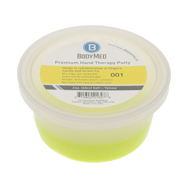 BodyMed Premium Hand Therapy Putty, Yellow, 2 Oz., Soft, Strengthening ...