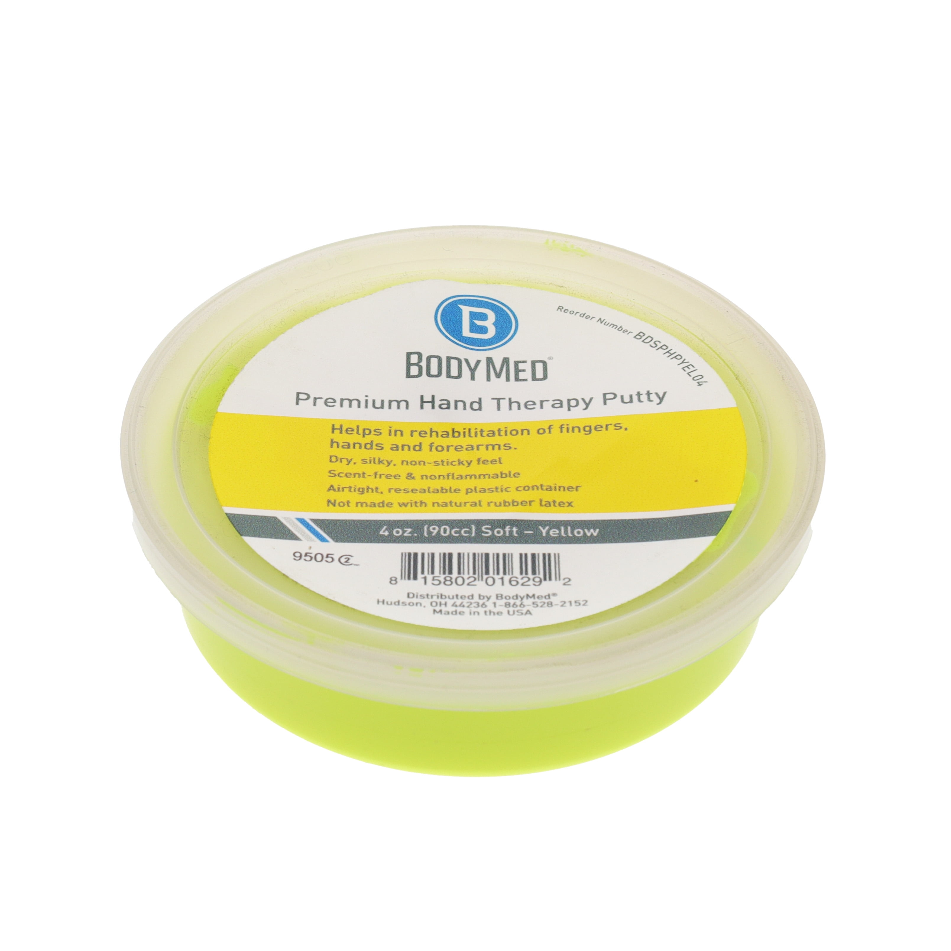 BodyMed Premium Hand Therapy Putty, Yellow, 4 Oz., Soft, Strengthening ...