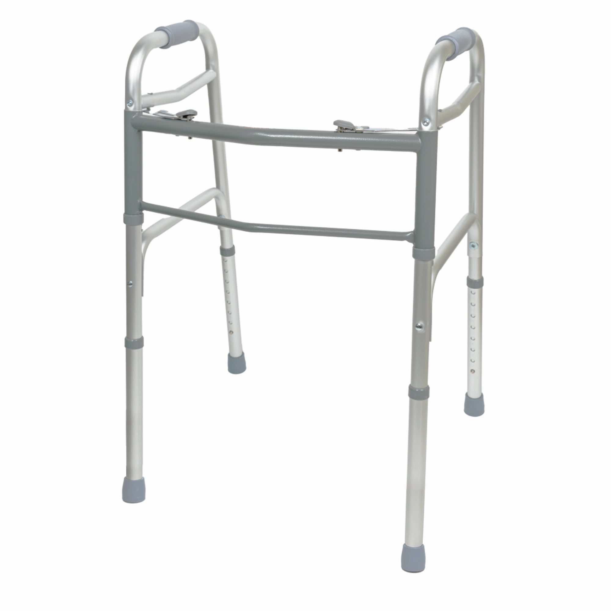BodyMed Two Button Folding Walker, Lightweight Mobility Aid with Safety ...