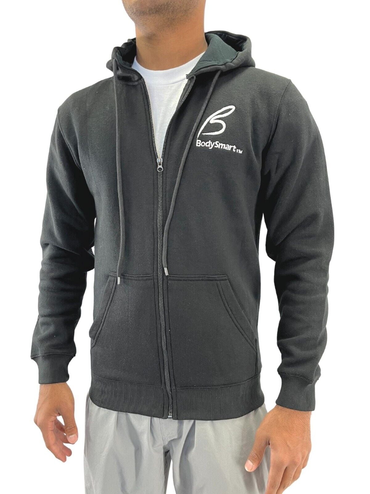 BodySmart Zip Up Hoodie Jacket Plain Fleece - Walmart.com